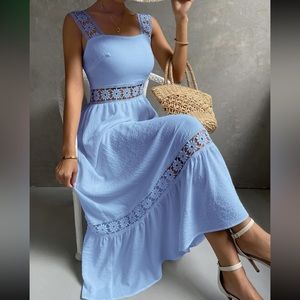 Dresses | Boho Lace Insert Maxi Dress | Poshmark